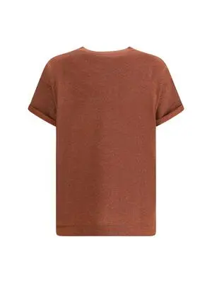 Brunello Cucinelli Cashmere Glitter T-shirt - Red