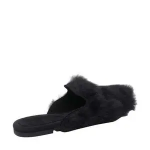 Dolce & Gabbana Shearling Slippers - Black