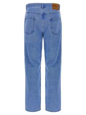 Marni Bleached Coated Denim Jeans - Blue