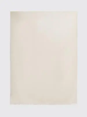 Max Mara Wool And Silk Scarf With Monogram - Cream