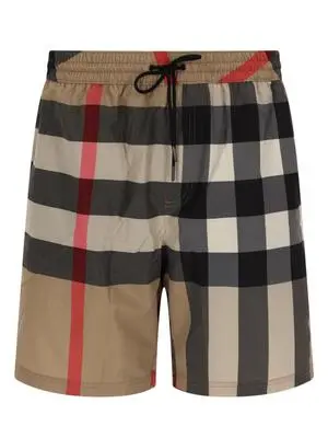 Burberry Check Swimsuit - Cream