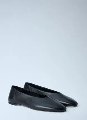TOTEME Leather Ballerinas - Black