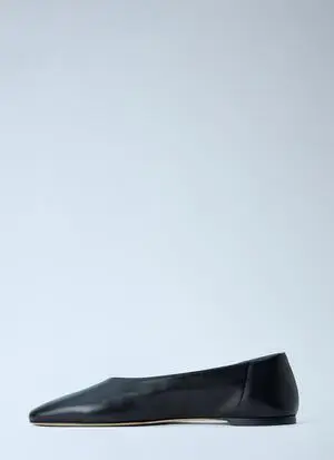 TOTEME Leather Ballerinas - Black