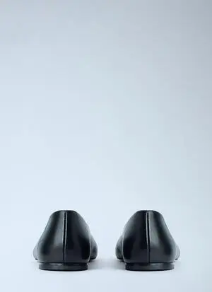 TOTEME Leather Ballerinas - Black