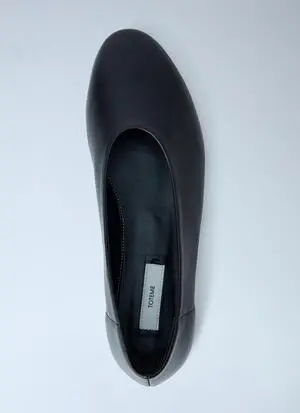 TOTEME Leather Ballerinas - Black