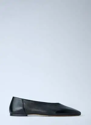 TOTEME Leather Ballerinas - Black