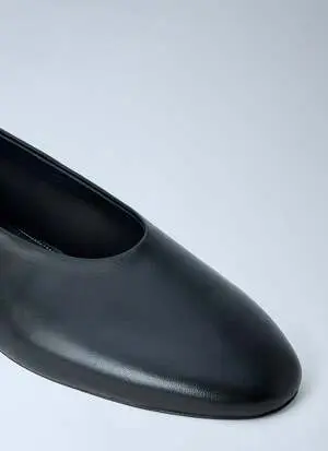 TOTEME Leather Ballerinas - Black