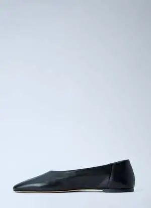 TOTEME Leather Ballerinas - Black