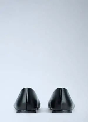 TOTEME Leather Ballerinas - Black