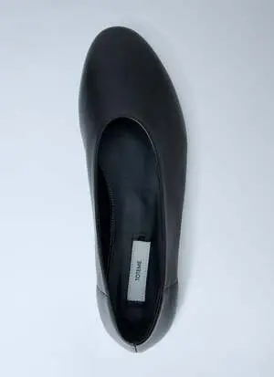 TOTEME Leather Ballerinas - Black