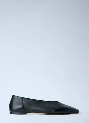 TOTEME Leather Ballerinas - Black