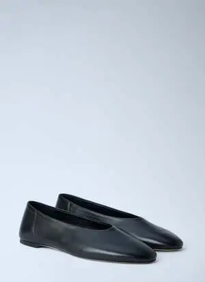 TOTEME Leather Ballerinas - Black