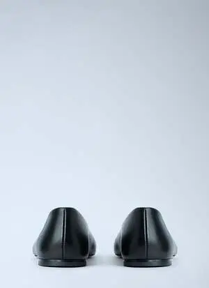 TOTEME Leather Ballerinas - Black