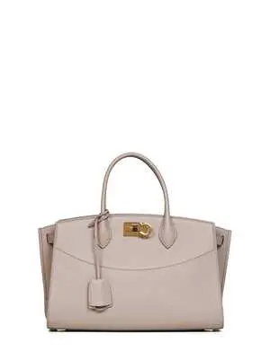 FERRAGAMO Warm Taupe New Studio Soft Bag Handbag - Multicolor