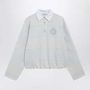 Acne Studios Light /gray Striped Polo Sweatshirt