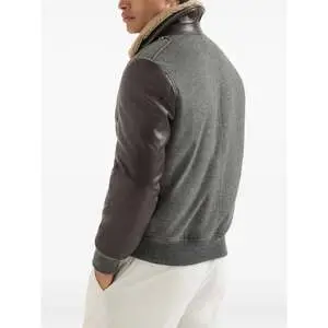 Brunello Cucinelli Grey Jackets Bomber Jackets