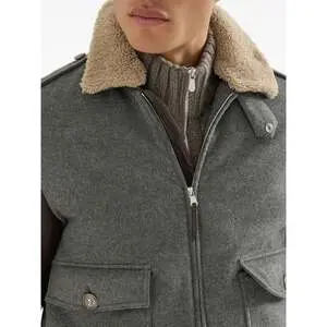 Brunello Cucinelli Grey Jackets Bomber Jackets