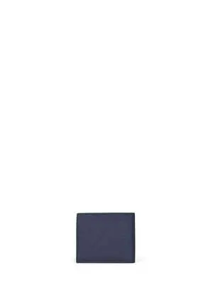 FERRAGAMO Dark Navy Blue Hammered Calfskin Gancini Wallet