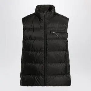 Prada Padded Vest In Re-nylon - Black