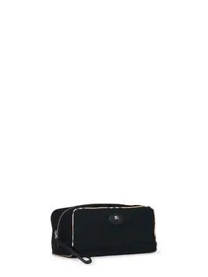 Burberry Black Large Travel Bag With Check Trims