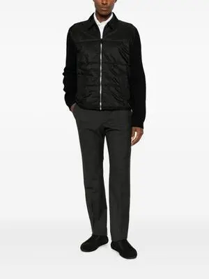 Prada Wool And Re-nylon Zip-up Cardigan