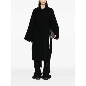 Rick Owens Oversized Virgin Wool Belted Coat