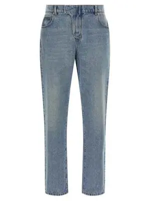 Balmain Contrast Stitching Jeans For Men