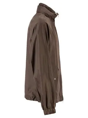 Brunello Cucinelli Unlined Jacket In Membrane Silk - Multicolor