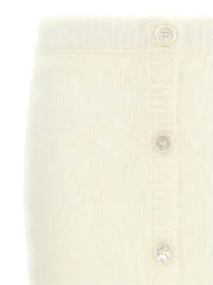 Alessandra Rich Carded Mohair Midi Skirt - White