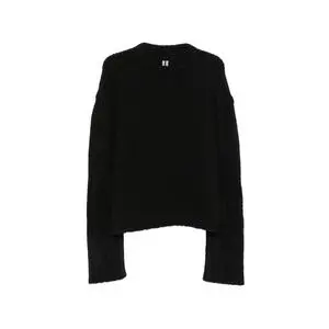 Rick Owens Cashmere And Silk Ribbed Knit Jumper - Black