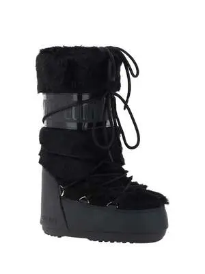 Moon Boot Icon Faux Fur Boots - Black