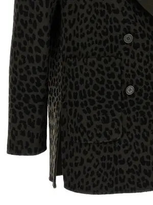 P.a.r.o.s.h Animal Print Double-breasted Blazer