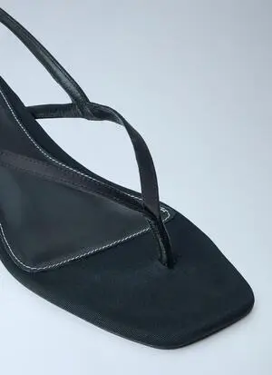 TOTEME Slingback Satin Sandals - Black