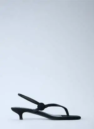 TOTEME Slingback Satin Sandals - Black
