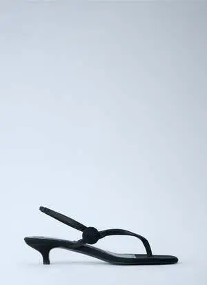 TOTEME Slingback Satin Sandals - Black