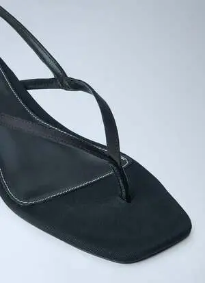 TOTEME Slingback Satin Sandals - Black