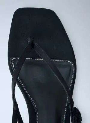 TOTEME Slingback Satin Sandals - Black
