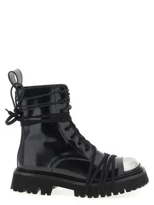 Moschino Combat' Combat Boots - Black