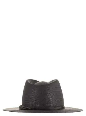 Brunello Cucinelli Straw Fedora With Precious Leather Band