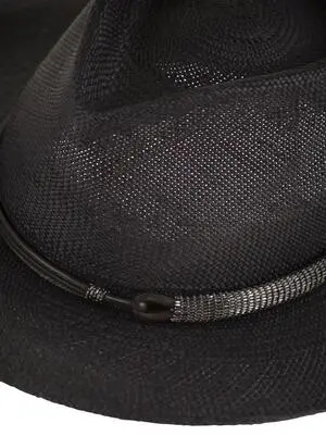 Brunello Cucinelli Straw Fedora With Precious Leather Band