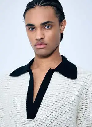 JIL SANDER Open-knit Polo Shirt