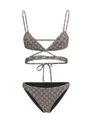 Gucci Printed Stretch Jersey Bikini - Cream