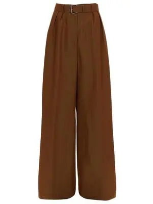 Dries Van Noten Tailored Belted Wide Leg Trousers