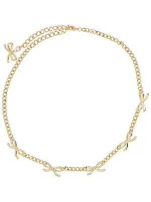 SELF-PORTRAIT Necklace With Bows And Crystals