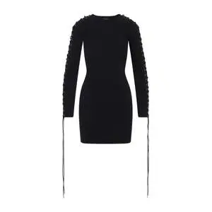 Balenciaga Lace-up Mini Dress - Black
