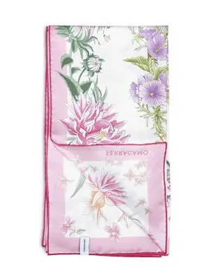 FERRAGAMO Pink Primavera-print Silk Scarf - Multicolor
