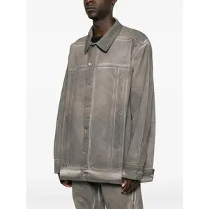 Rick Owens Faded Denim Jacket - Gray