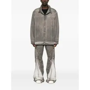 Rick Owens Faded Denim Jacket - Gray