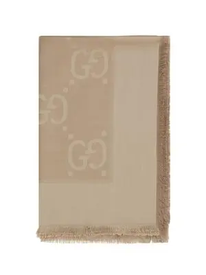 Gucci Gucci Women Scarf In Wool And Silk Brown