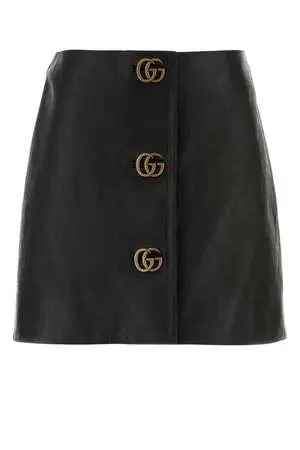 Gucci Leather Mini Skirt - Black